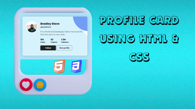 Profile Card Using HTML and CSS