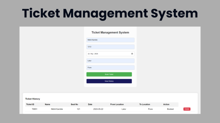 Ticket Management System Using Html Css And Javascript 8176