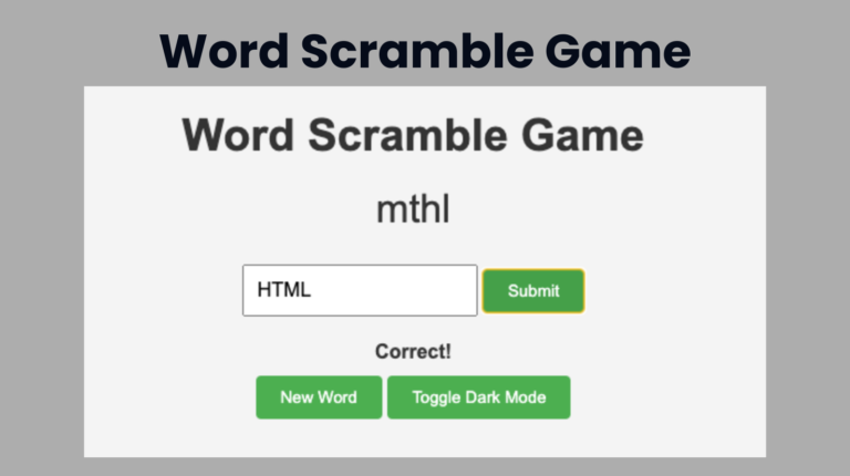 Word Scramble Game Using Html Css And Javascript 3919