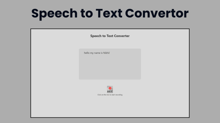 Speech to Text Convertor Using HTML, CSS and JavaScript Speech to Text Convertor Using HTML, CSS and JavaScript